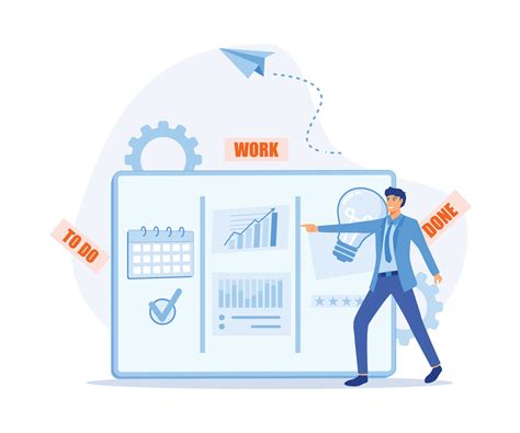 Agile Project Management And Scrum Task Board Agile Software Development And Kanban Flat