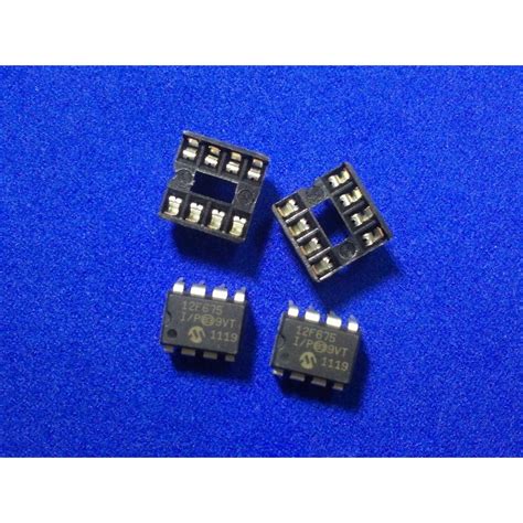 Pic 12f675 Dip 8含ic插座一組2顆 12f675 微處理器 全新 Pic12f675 Ip 蝦皮購物