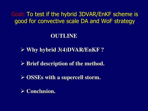 ppt some osses on assimilation of radar data with a hybrid 3dvar enkf