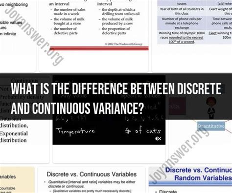 Decoding Discrete And Continuous Variance Differences