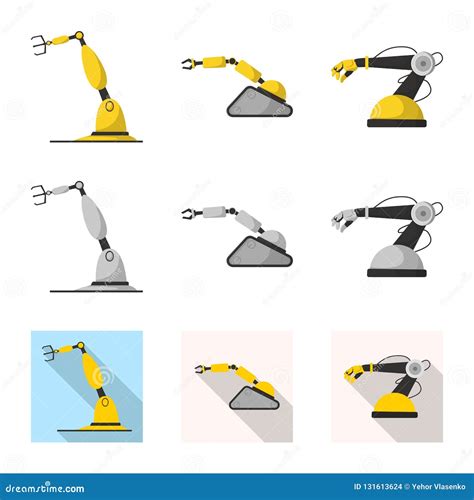 Vector Illustration Of Robot And Factory Logo Collection Of Robot And Space Stock Symbol For