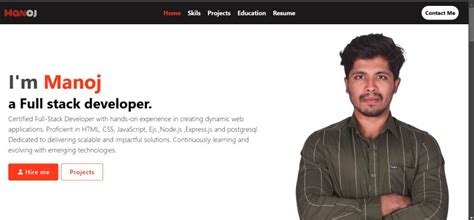 Fullstackdeveloper Portfolio Webdevelopment Techcommunity Manoj S