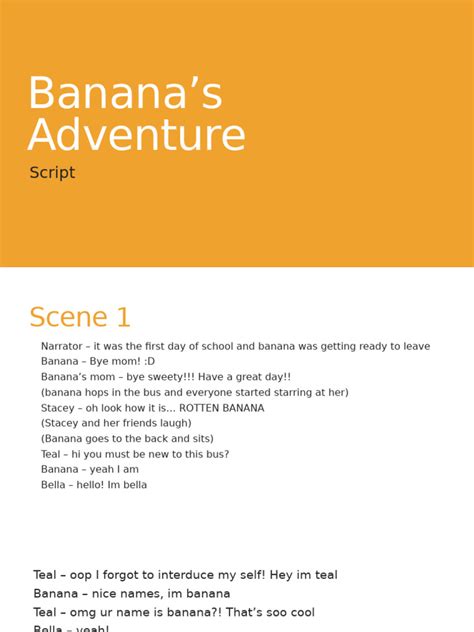 Bananas Adventure Script Pdf
