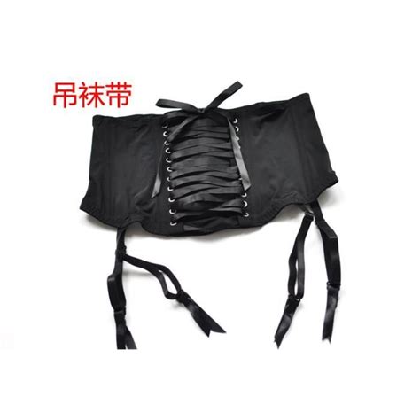 Porte Jarretelles M Ruban Bandage En Résille Pour Femmes Noir Sexy