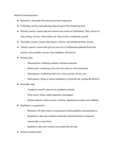 Technical Writing Technical Communication Notes Technical