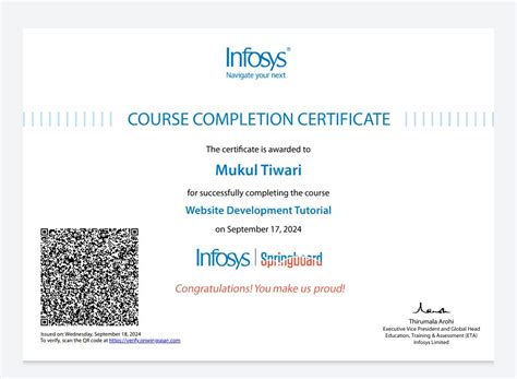 I Am Excited To Announce That I Have Completed The Course Website Development Tutorial On