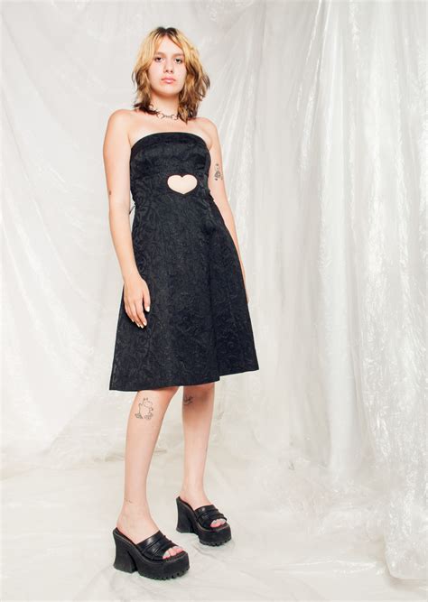 Vintage Party Dress S Reworked Cut Out Heart Prom Midi Pop Sick Vintage