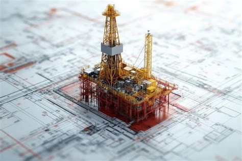 A Detailed Schematic Of A Well Technical And Educational Engineering Theme Stock Illustration