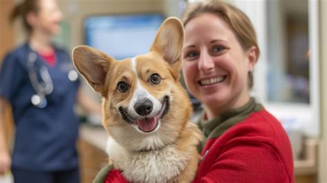 The Woman And Corgi Premium Ai Generated Image