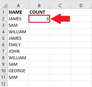 How To Count A List Of Names In Excel SpreadCheaters