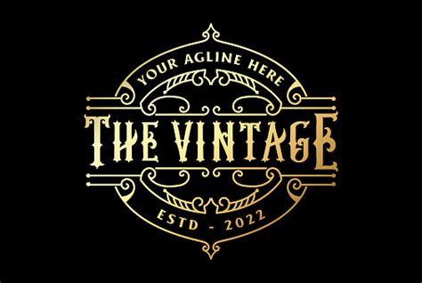 빈티지 레트로 장식 테두리 프레임 로얄 배지 엠블럼 스탬프 라벨 아이콘 디자인 벡터 라벨에 대한 스톡 벡터 아트 및 기타 이미지 라벨 꽃 식물 벡터 Istock