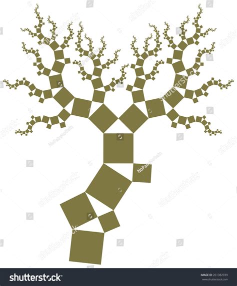 Vector Illustration Pythagoras Tree Pythagorean Theorem Stock Vector Royalty Free