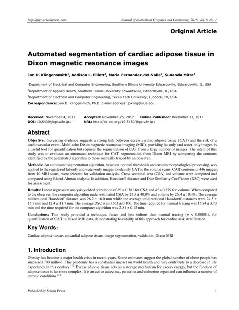 Pdf Automated Segmentation Of Cardiac Adipose Tissue In Dixon Magnetic Resonance Images