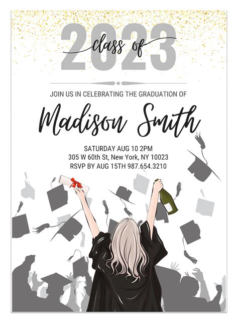 Graduation Party Invitation Template Class Of 2023 Graduation