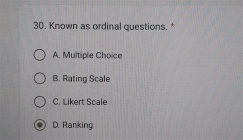 30 Known As Ordinal Questions A Multiple Studyx