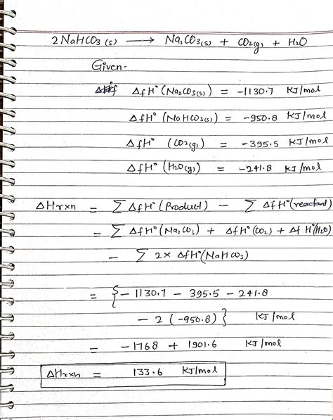 Solved Using Tabulated Values For The Standard Enthalpies Of