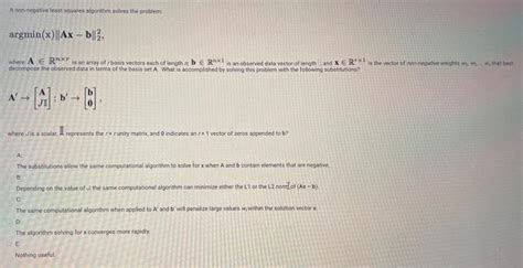 Solved A Nonnegative Least Bquares Algonthm Salves The