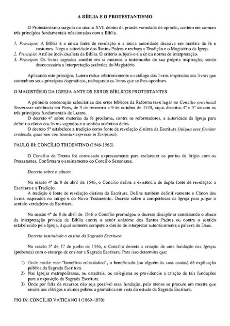 A Bíblia E O Protestantismo A BÍblia E O Protestantismo O