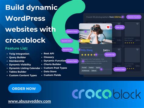 any type of dynamic crocoblock website using jetengine and elementor