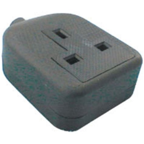 Black Rubber 1 Gang 13a Trailing Socket Connevans