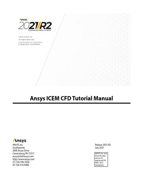 Ansys Icem Cfd Tutorial Manual 2021 R2 Pdf Trademark Vertex Geometry