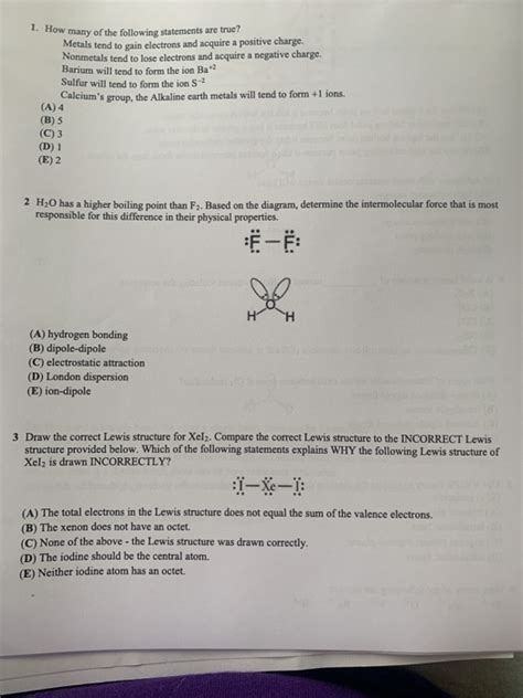 Solved 1 How Many Of The Following Statements Are True