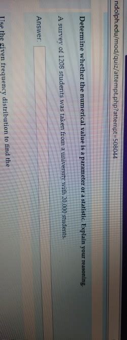 Solved Determine Whether The Numerical Value Is A Parameter