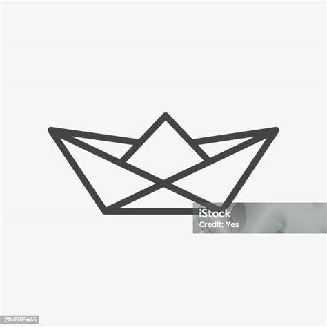 종이 보트 라인 아이콘입니다 종이 접기 배 벡터 일러스트 레이 션 아이콘에 대한 스톡 벡터 아트 및 기타 이미지 아이콘 접힌 종이 배 Istock