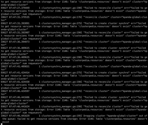 When The Database Or Table Is Deleted The Program Will Not Exit Issue Clusterpedia Io