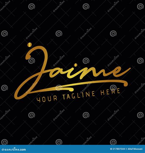 Jaime Jaime Signature Logo Handwriting Golden Logo Design Vector