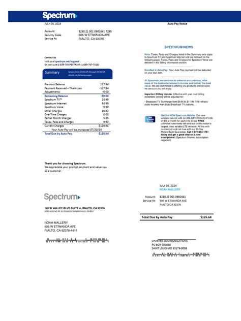 Spectrum Bill Pdf Payments