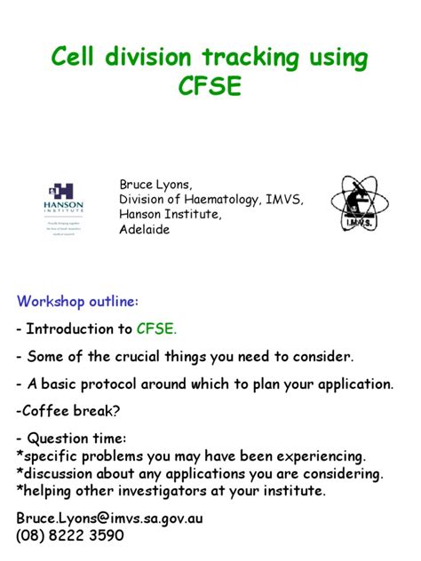 Cfse Assay Lecture Pdf Flow Cytometry Staining
