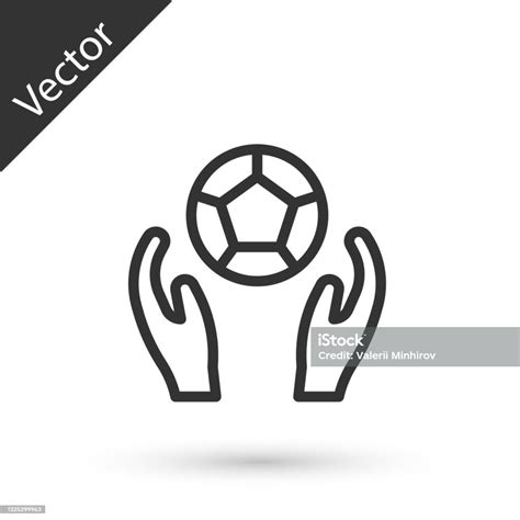 흰색 배경에 고립 된 회색 라인 축구 축구 공 아이콘 스포츠 장비 벡터 Championship에 대한 스톡 벡터 아트 및 기타 이미지 Championship 가죽