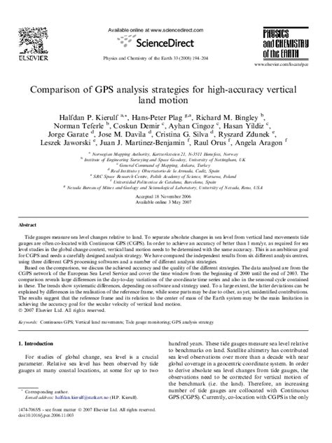 pdf comparison of gps analysis strategies for high accuracy vertical