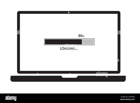 Loading Process In Laptop Screen On White Background Update Computer