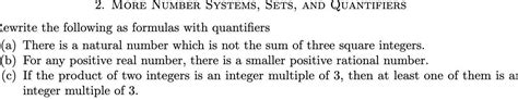[answered] 2 More Number Systems Sets And Quantifiers Rewrite The Kunduz