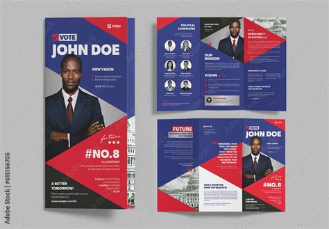 Election Campaign Politics Vote Trifold Brochure Layout Stock Template Adobe Stock
