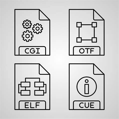 Set Of File Format Icons Vector Illustration Isolated On White Background Vector Art At