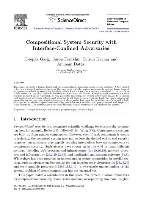 solution compositional system security with interface confined