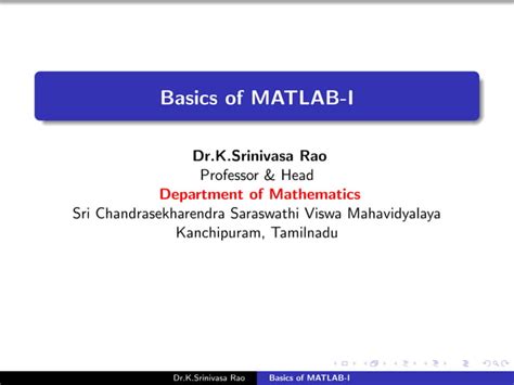 Basics Of Matlab I Ppt