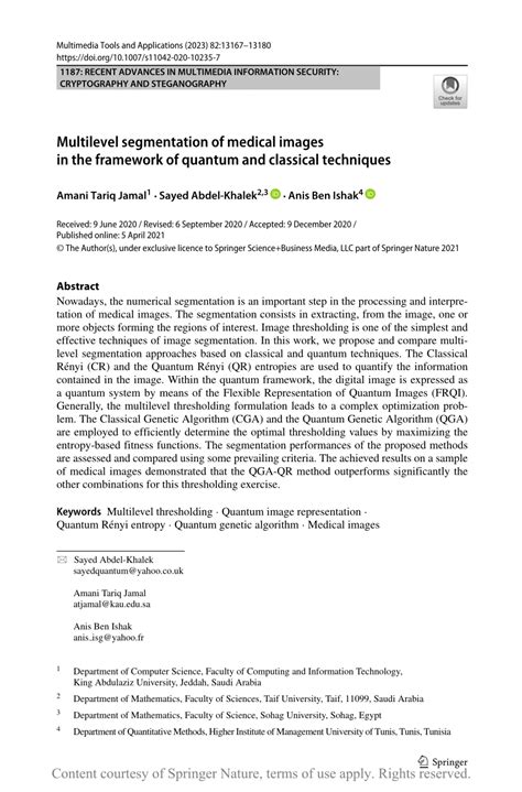Multilevel Segmentation Of Medical Images In The Framework Of Quantum And Classical Techniques