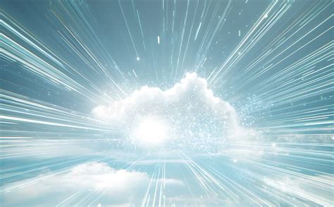High Speed Cloud Computing Network Data Transfer Digital Technology Abstract Stock Illustration