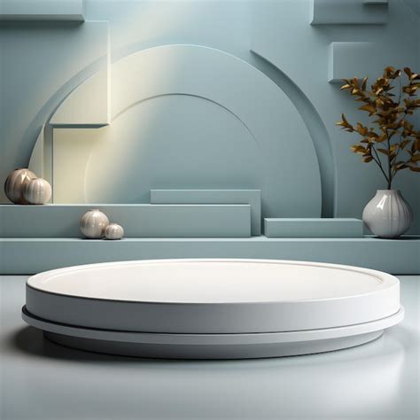 Premium Photo 3d Render Of Minimal Geometric Forms Podium For Product Presentation Ai