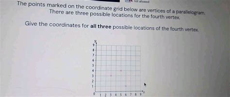 the points marked on the coordinate grid below are vertices of a parallel