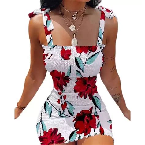 New Fashion Women Sexy Sleeveless Floral Printed Beachwear For Ladies