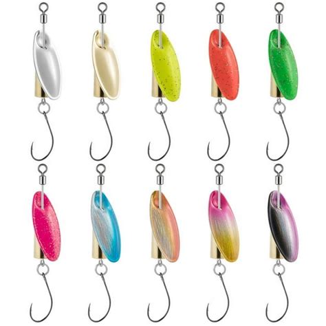 Drfish 10pcs Fishing Spinner Lures Kits 10 Single Hook 18oz 24in