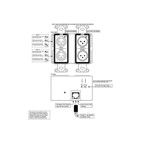 Rdl Ddb Bn22 Wall Mounted Bi Directional Mic Line Dante Interface 2x2
