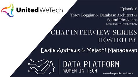 Data Platform Wit Interview Seriesunitedwetech Episode 6 Tracy Boggiano Sound Physicians