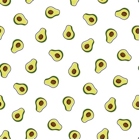 Premium Vector | Seamless pattern with green avocados