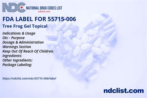 Fda Label For Tree Frog Gel Topical Indications Usage And Precautions